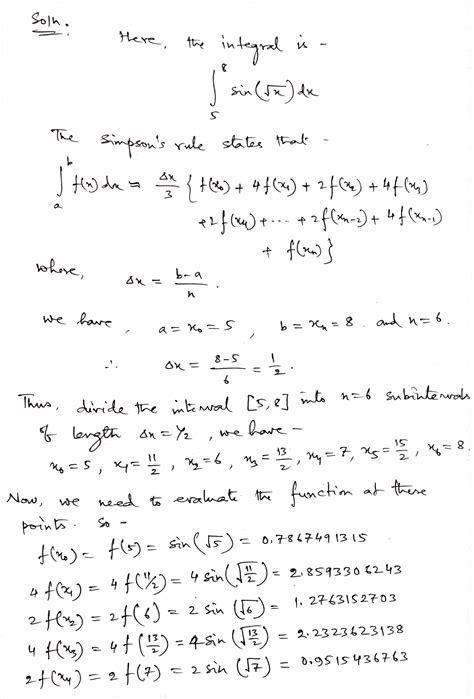 [solved] I Need With Simpsons Rule For Both Of The Questions Rule And Course Hero