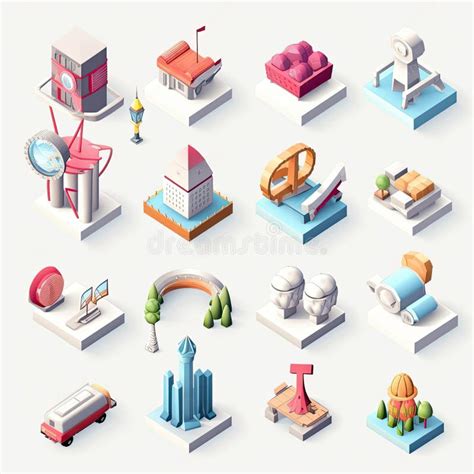 A Set Of Various Icons Colletion Generative Ai Stock Illustration