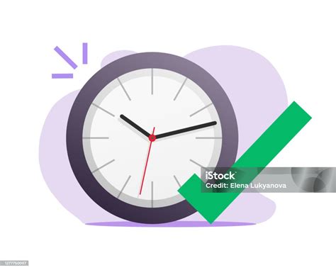 벡터 아이콘 개념 성공 시계 시간 관리 의 아이디어 작업에 대한 올바른 순간 완료 또는 시작 타이머 스톱워치 체크 마크 틱 최신