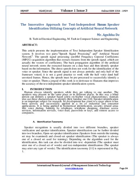 Pdf The Innovative Approach For Text Independent Human Speaker