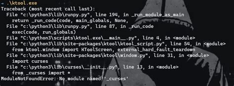 Modulenotfounderror No Module Named Curses · Issue 43 · 0cynktool