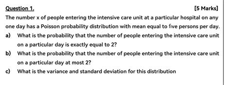 solved question 1 [5 marks] the number x of people entering