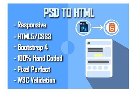 Convert Psd Xd Ai To Html Responsive Design With Bootstrap By Webdev