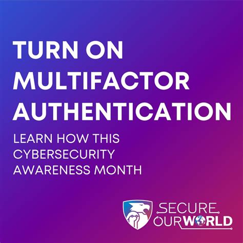 Mfa Secureourworld Cybersecurityawarenessmonth Standarduser Cyber Security