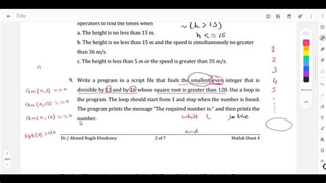 Matlab Section 4 Loops Part 2 Youtube