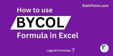 How To Use Bycol Formula In Excel