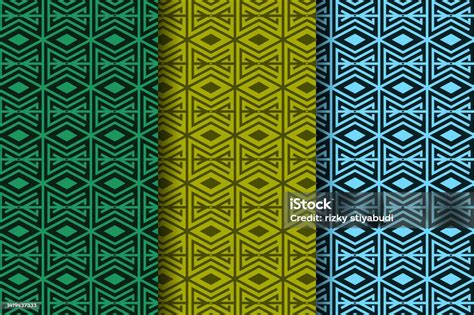 마름모 사각형 삼각형 및 대각선이있는 원활한 패턴 모음 0명에 대한 스톡 벡터 아트 및 기타 이미지 0명 기하 도형 녹색