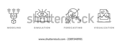 data driven insights modeling visualization simulation stock vector