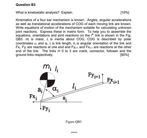Question B3 What Is Kinetostatic Analysis Explain