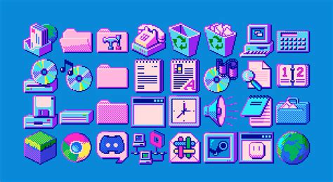 Cute Computer Desktop Icons And Folders Collection Download Now Etsy Sticker Desktop Icons