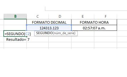 Función SEGUNDO Excel Avanzado