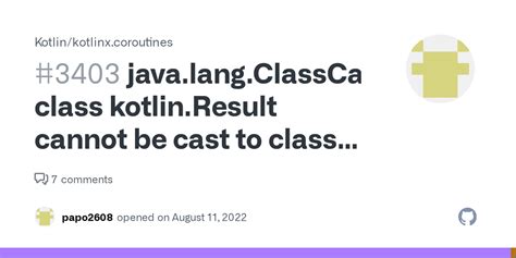 Javalangclasscastexception Class Kotlinresult Cannot Be Cast To Class Javalangstring