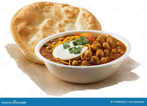 Chole Bhature On A Transparent Background Generative Ai Stock Photo Illustration Of Plate