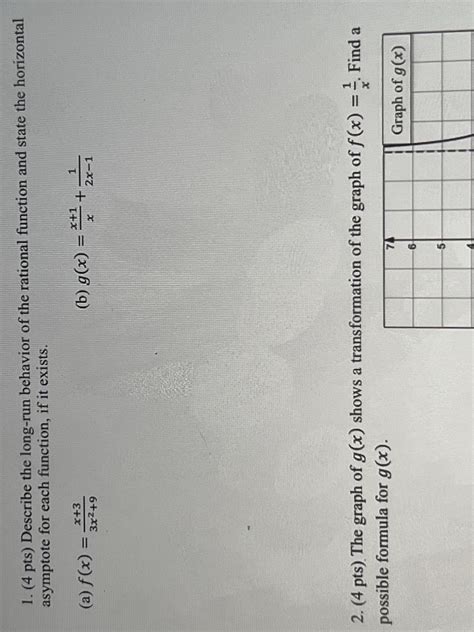 Solved 1 4 Pts Describe The Long Run Behavior Of The