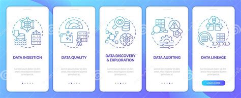 Data Lake Key Concepts Blue Gradient Mobile App Screen Stock Vector