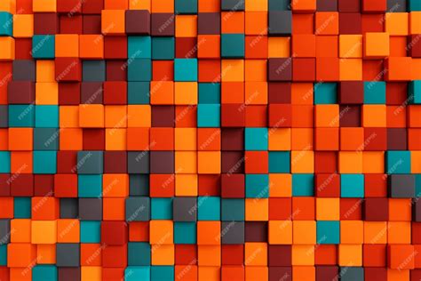 Premium Photo Colorful Abstract Geometric 3d Background With Cubes Elements And Colors For