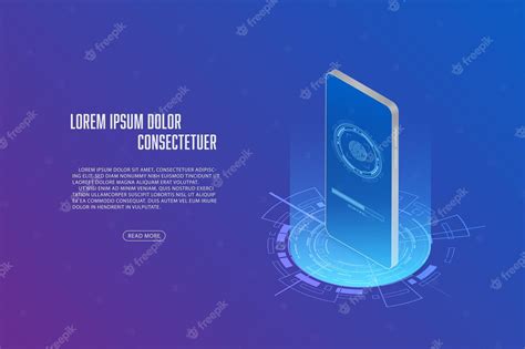 Premium Vector Isometric Smart Phone Futuristic Cyber Security