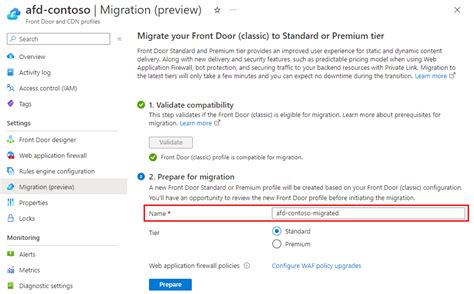 從 Azure Front Door 傳統 移轉至標準層或進階層 Microsoft Learn