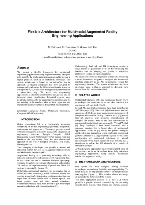 Pdf Flexible Architecture For Multimodal Augmented Reality