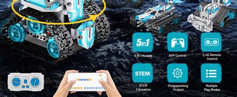 Amazon.com: Anysun STEM 5 in 1 Robot Building Toys for Kids, APP ...