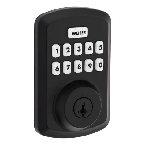 Weiser Powerbolt 3 10 Button Keypad Matte Black Electronic Keyless Entry Door Lock Deadbol