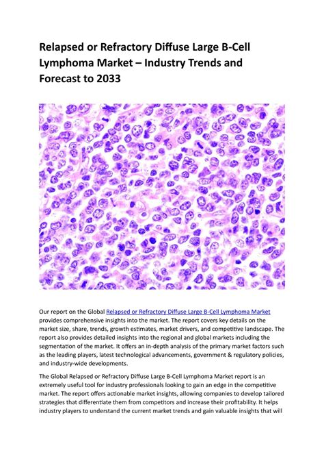 Ppt Relapsed Or Refractory Diffuse Large B Cell Lymphoma Market