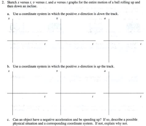 Solved Sketch X Versus T V Versus T And A Versus T Graphs Chegg Com