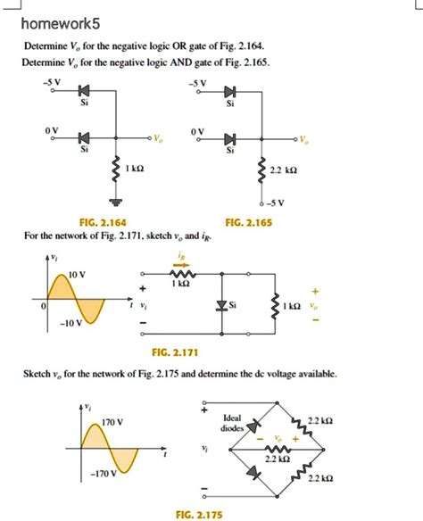 Homework5 Determine Vo For The Negative Logic Or Gate Of Fig 2 164 Determine Vo For The