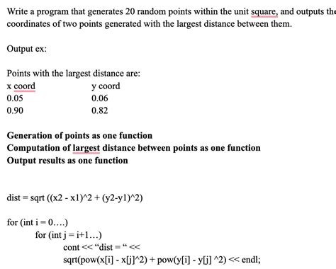 solved write a program that generates 20 random points