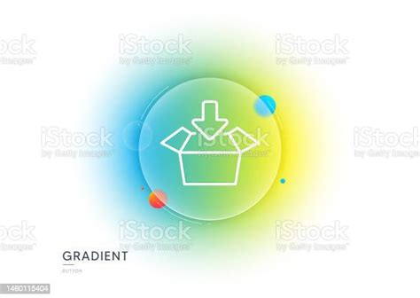박스 라인 아이콘을 가져옵니다 배달 소포 기호를 엽니다 화물 패키지 그라디언트 흐림 버튼 벡터 고급에 대한 스톡 벡터 아트 및 기타 이미지 Istock