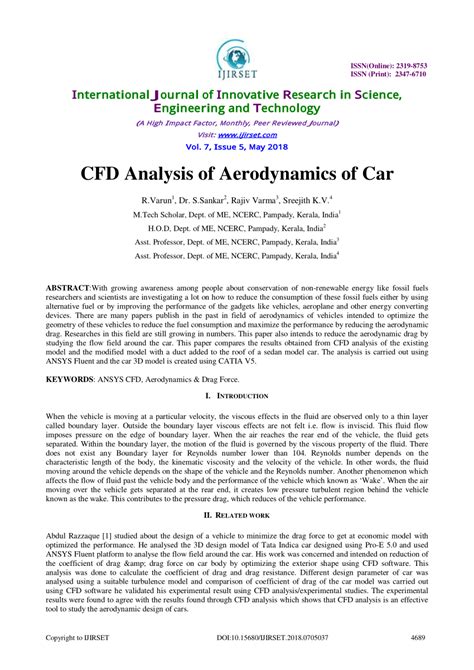 PDF CFD Analysis Of Aerodynamics Of Car
