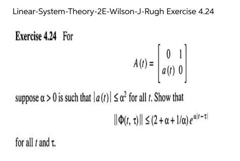 linear system theory 2e wilson j rugh exercise 4 24