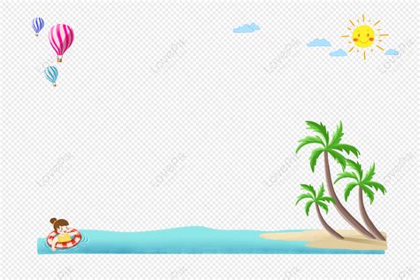 손으로 그려진 여름 테마 테두리 배경 Png 일러스트 무료 다운로드 Lovepik