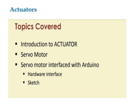 integration of sensors and actuators with arduino pptx
