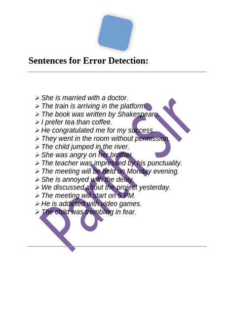 Sentences For Error Detection Pdf