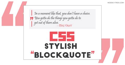 Stylish Css Blockquote Design Pure Css And Html Blockquote Highlight