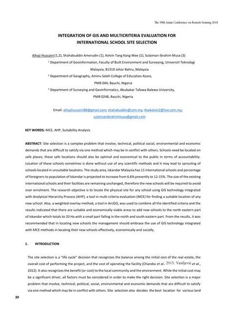 Pdf Integration Of Gis And Multicriteria Evaluation For International