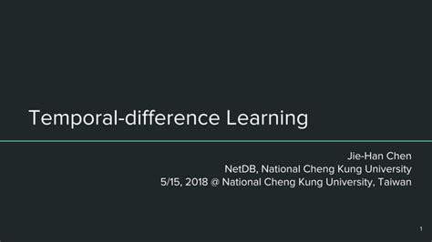 temporal difference learning pdf
