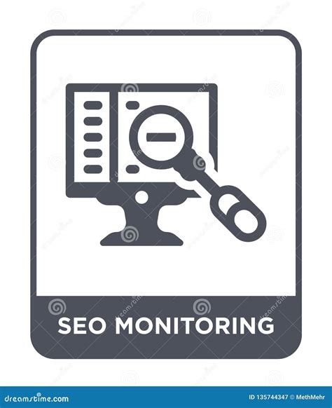 Seo Monitoring Icon In Trendy Design Style Seo Monitoring Icon Isolated On White Background