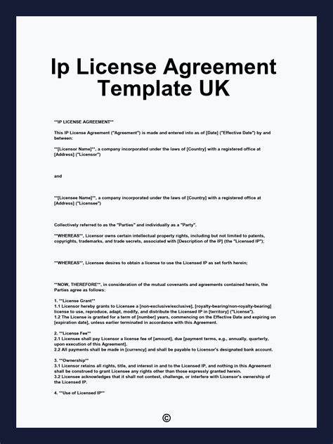 Ip License Agreement Template Uk