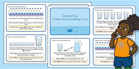 Capacity Problem Solving Challenge Cards Teacher Made