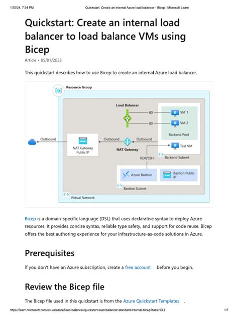 Create An Internal Load Balancer Via Bicep Pdf