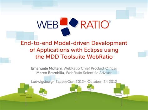End To End Model Driven Development Of Applications With Eclipse Using The Mdd Toolsuite