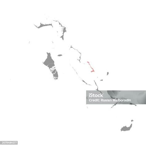 Cat Island Map Administrative Division Of Bahamas Vector Illustration