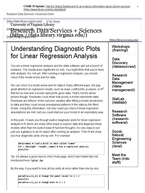 understanding diagnostic plots for linear regression analysis download free pdf errors and