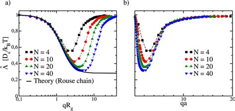 rescaled mobility functions Λ̂ for polymer chains with different chain