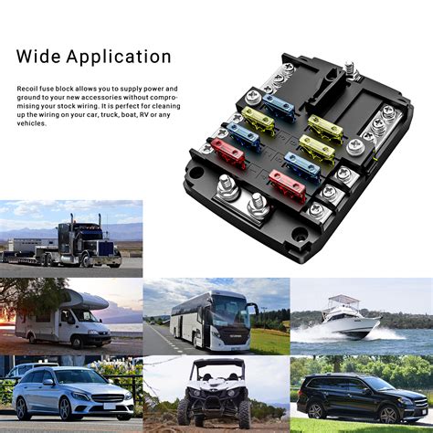 AFG6 6 Way ATC ATO Fuse Block With Negative Busbar 6 Circuit Power Ground Combo Block For Car