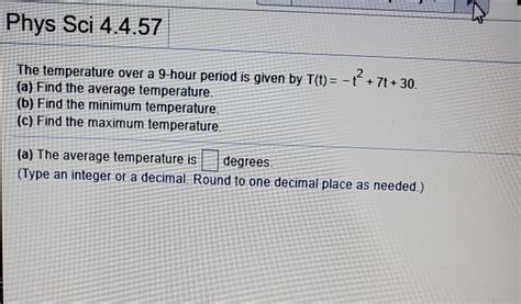 solved phys sci 4 4 57 70 30 the temperature over a