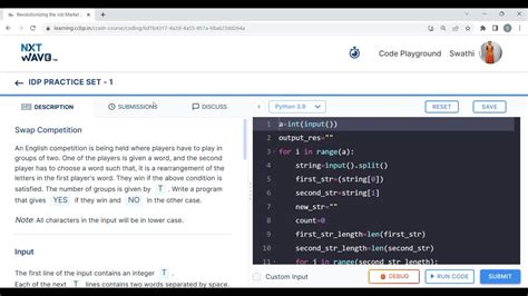 Video Swathi Kakani On Linkedin Idpseries Idpset Idp Codingpractices Nxtwave Ccbp Python