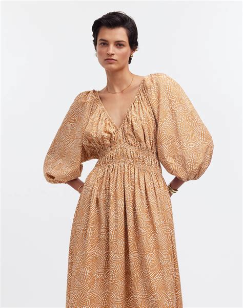 V Neck Balloon Sleeve Maxi Dress Madewell
